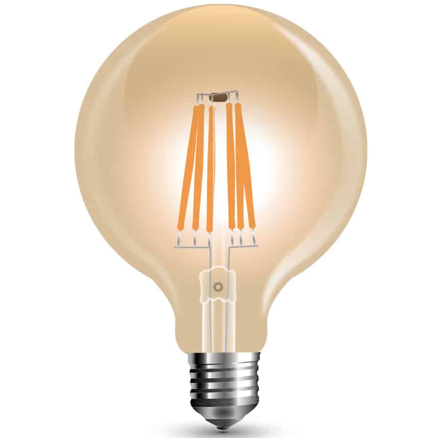 Bec LED decorativ V-TAC, E27, glob, G95, 6W, 2200K, SKU 7156 Electric Casa