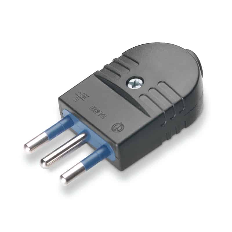 Stecher Scame, 2P+E, tip Italia, negru, 10A, intrare cablu frontal ...