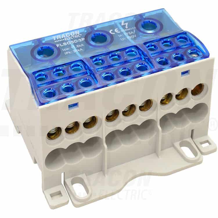 Clema de distributie tripolara Tracon, 3 bare x 6 poli, 175A, FLSO50-3P ...