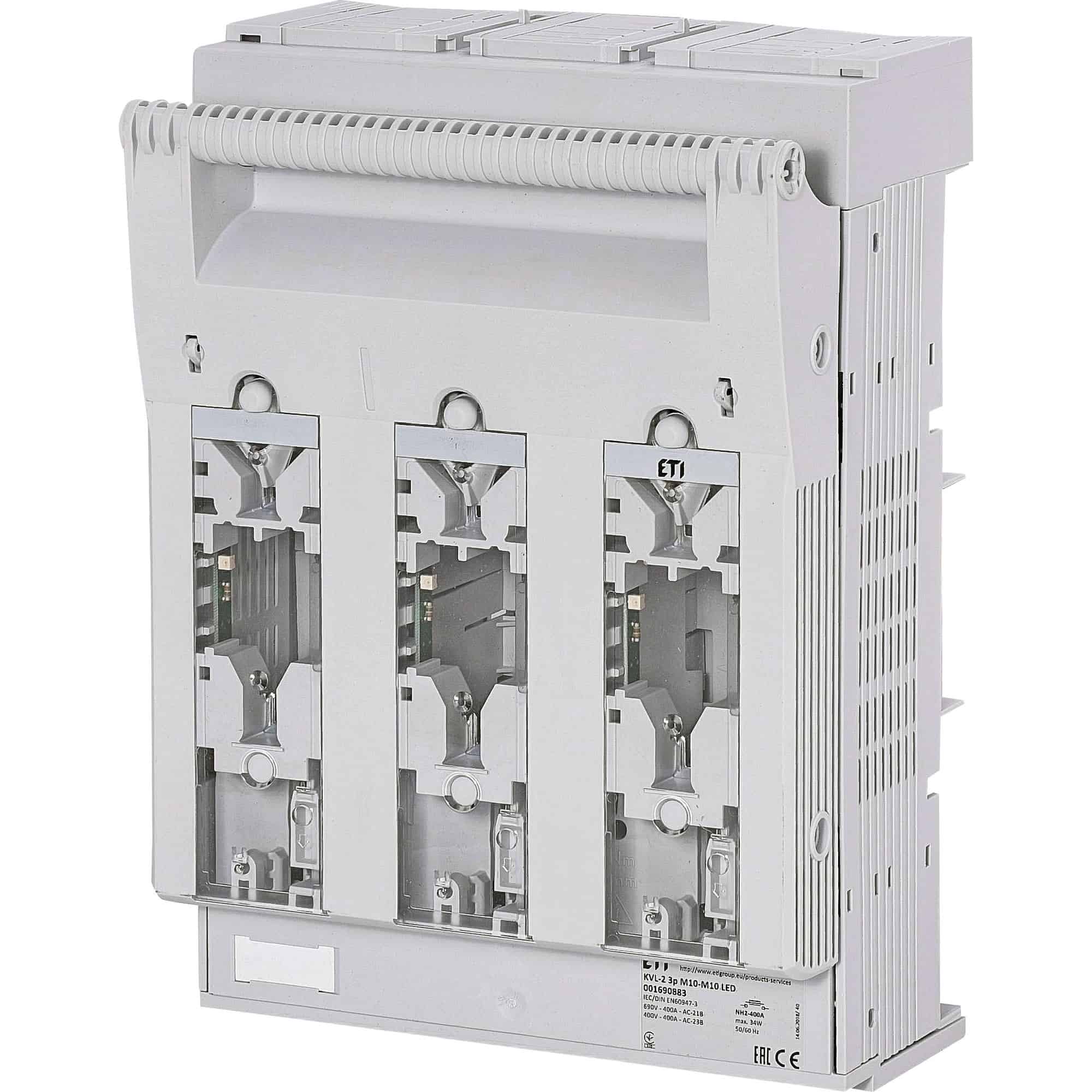 Separator MPR ETI, orizontal, cu LED, 3P, M10, Gr.2, cu prindere pe ...