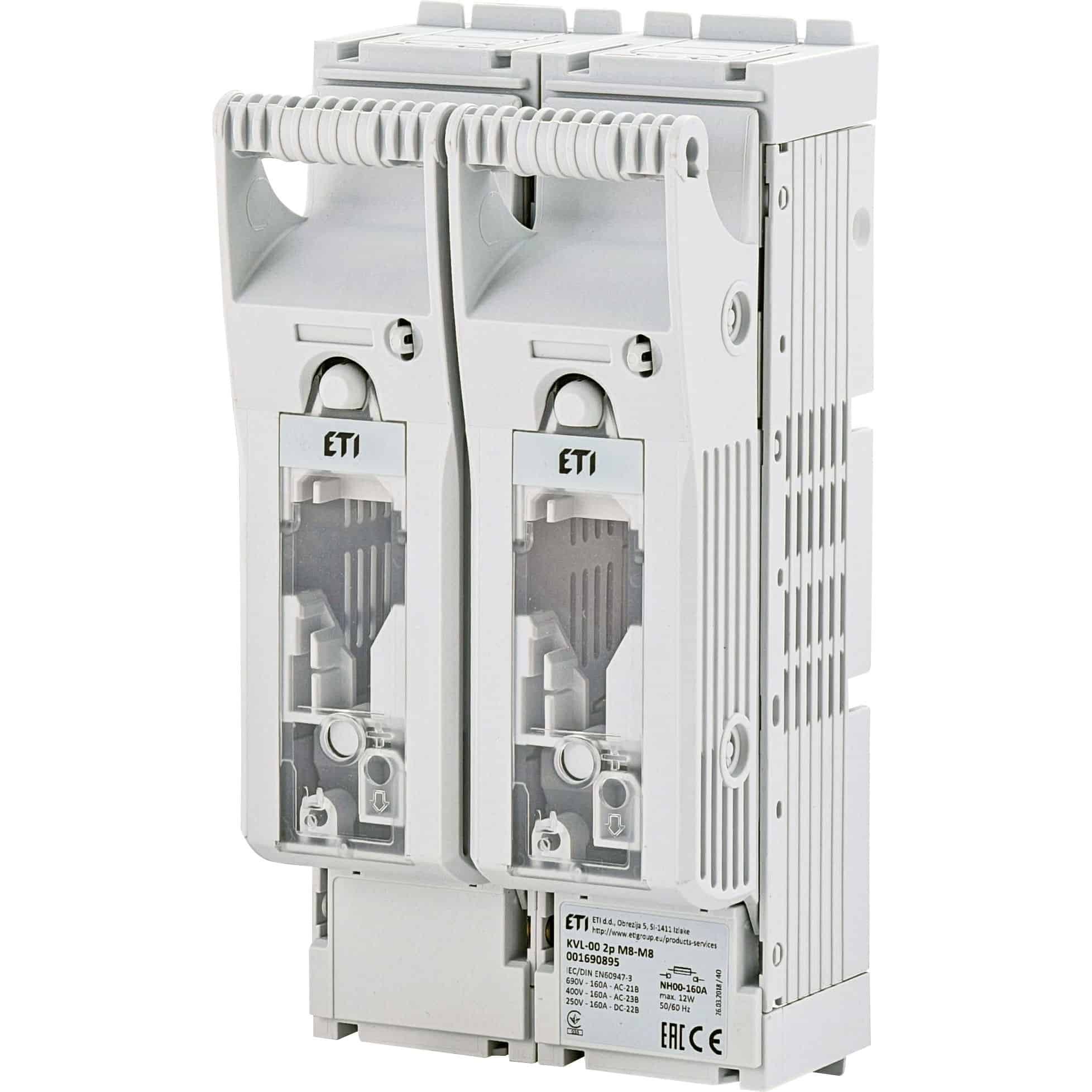 Separator MPR ETI, orizontal, 2P, M8, Gr.00, cu prindere pe placa de ...