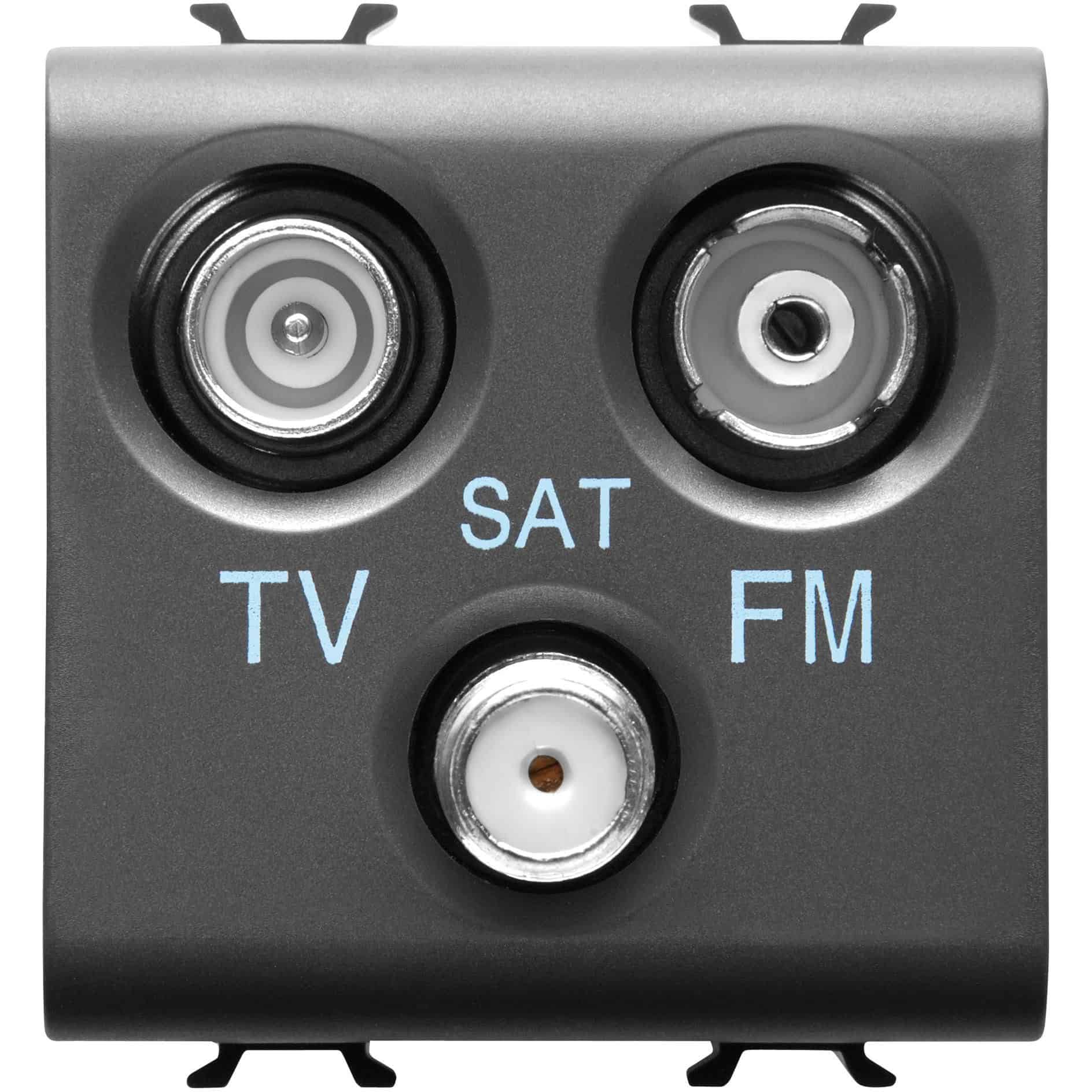Priza modulara TV-RD-SAT Gewiss, negru, 2M, Chorus Electric Casa