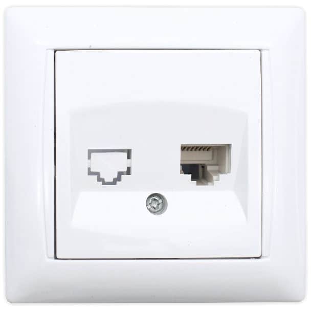 Priza RJ45 UTP, cat.5e, incastrata, alb, Comtec, Camilya, MF0012-08150 ...