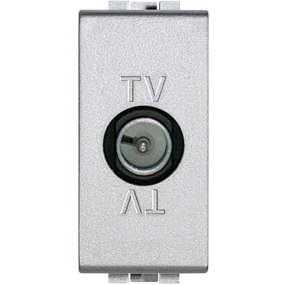 Priza modulara TV Bticino, aluminiu, 1M, Living-Light Electric Casa