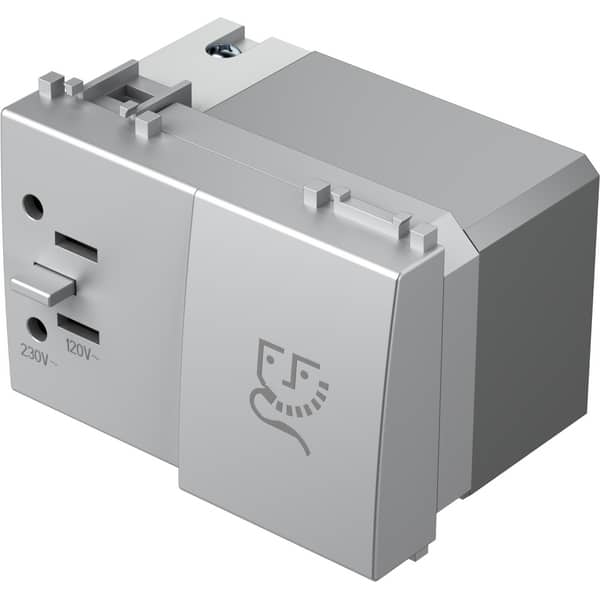 Priza modulara de barbierit TEM, argintiu, 3M, Modul Electric Casa
