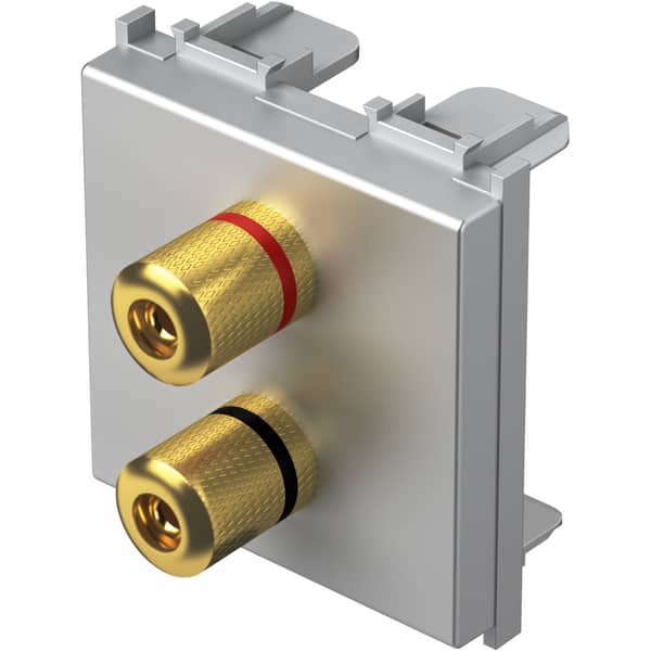 Priza modulara audio TEM, argintiu, 2M, Modul Electric Casa