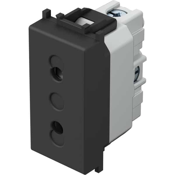 Priza modulara 2P TEM, negru mat, 1M, Modul Electric Casa
