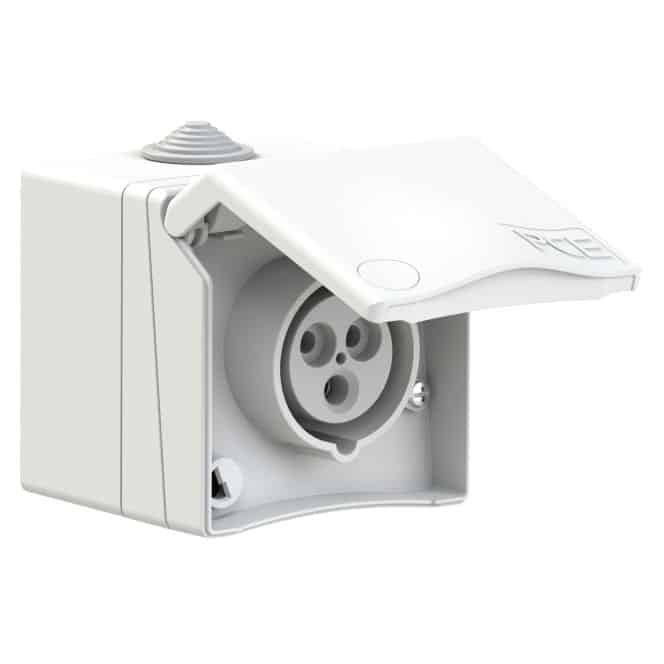 Priza monofazica PCE, IP44, aplicata, 2P+E, 16A , 863-6v Electric Casa
