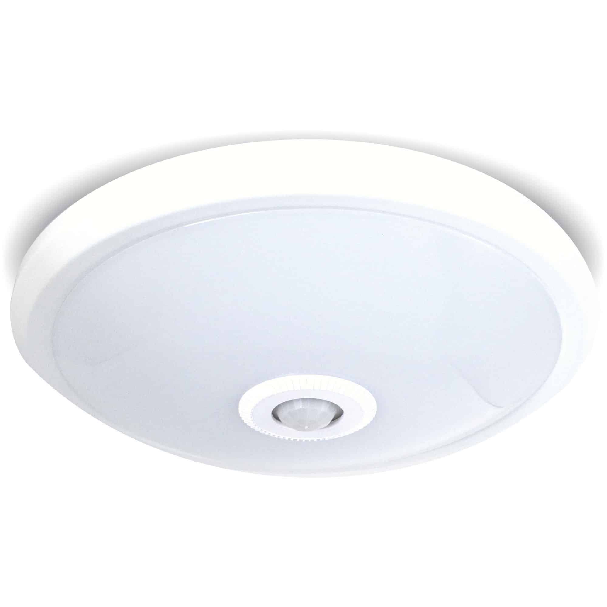 Plafoniera LED cu senzor de miscare, aplicata, rotunda, alb, 12W, 6400K ...