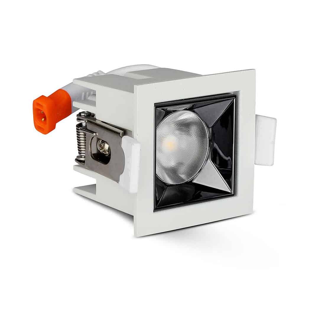 Spot LED, tip reflector 38 grade, fix, patrat, alb/crom, 4W, incastrat ...