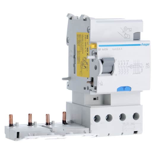 Bloc diferential Hager, 40A, 4P, 300mA, tip AC, 10kA, BF441N Electric Casa
