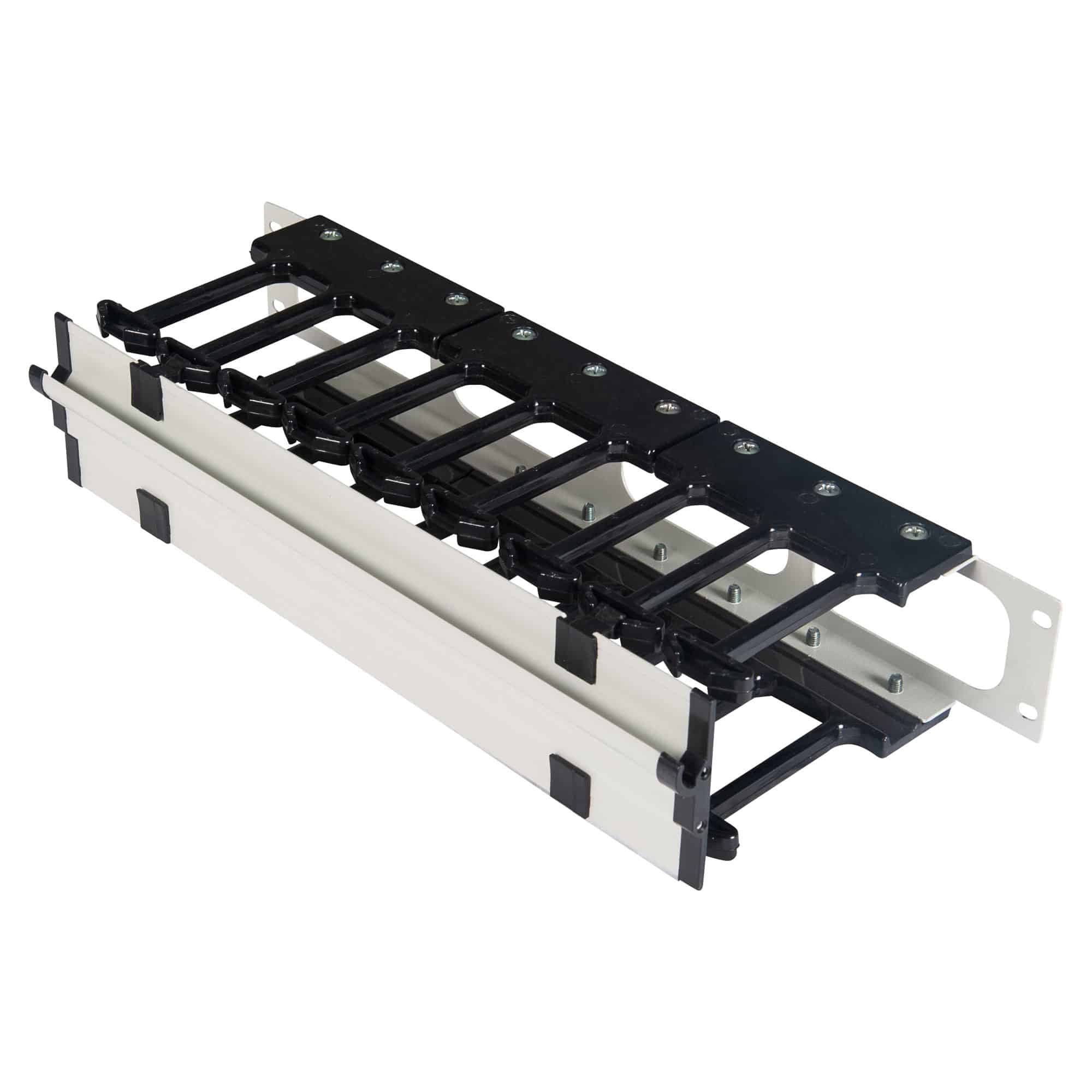 Organizator pentru dulap Rack, orizontal, 19", 2U, cu canal de cablu ...
