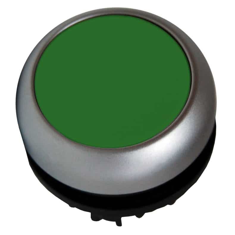 Buton comanda Schrack, cu revenire, plat cu indicator luminos, verde ...