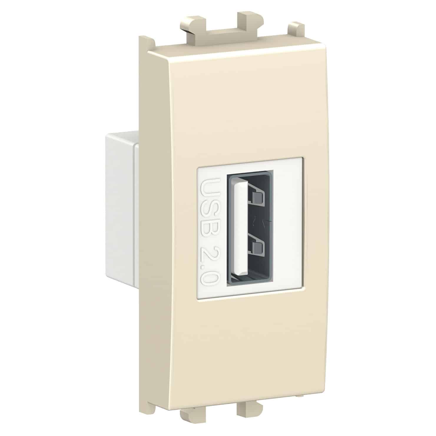 Priza modulara USB Schneider, crem, 1M, tip A, Easy Styl Electric Casa
