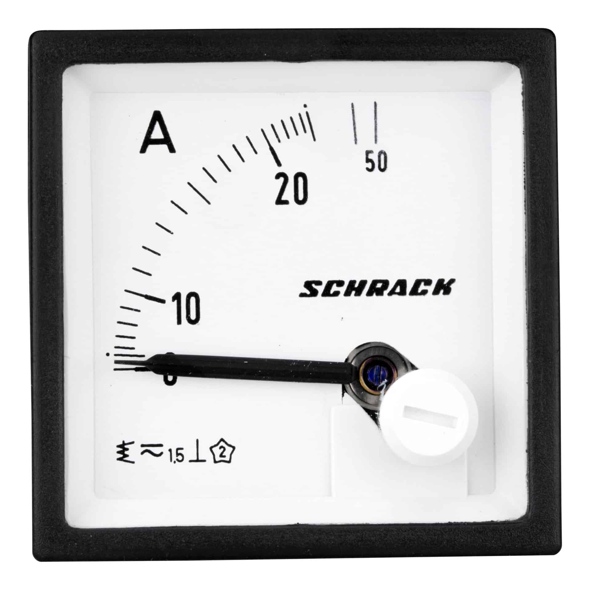 Ampermetru de curent alternativ, direct, 25A, 48x48mm, Schrack ...