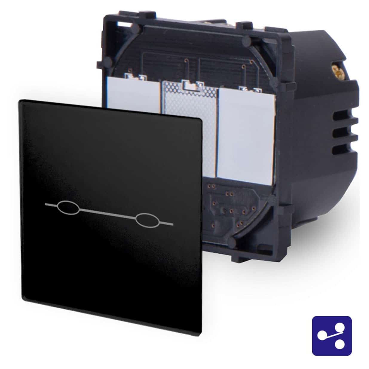 Intrerupator dublu cap scara Touch Luxus-Time, incastrat, negru, IP20 ...