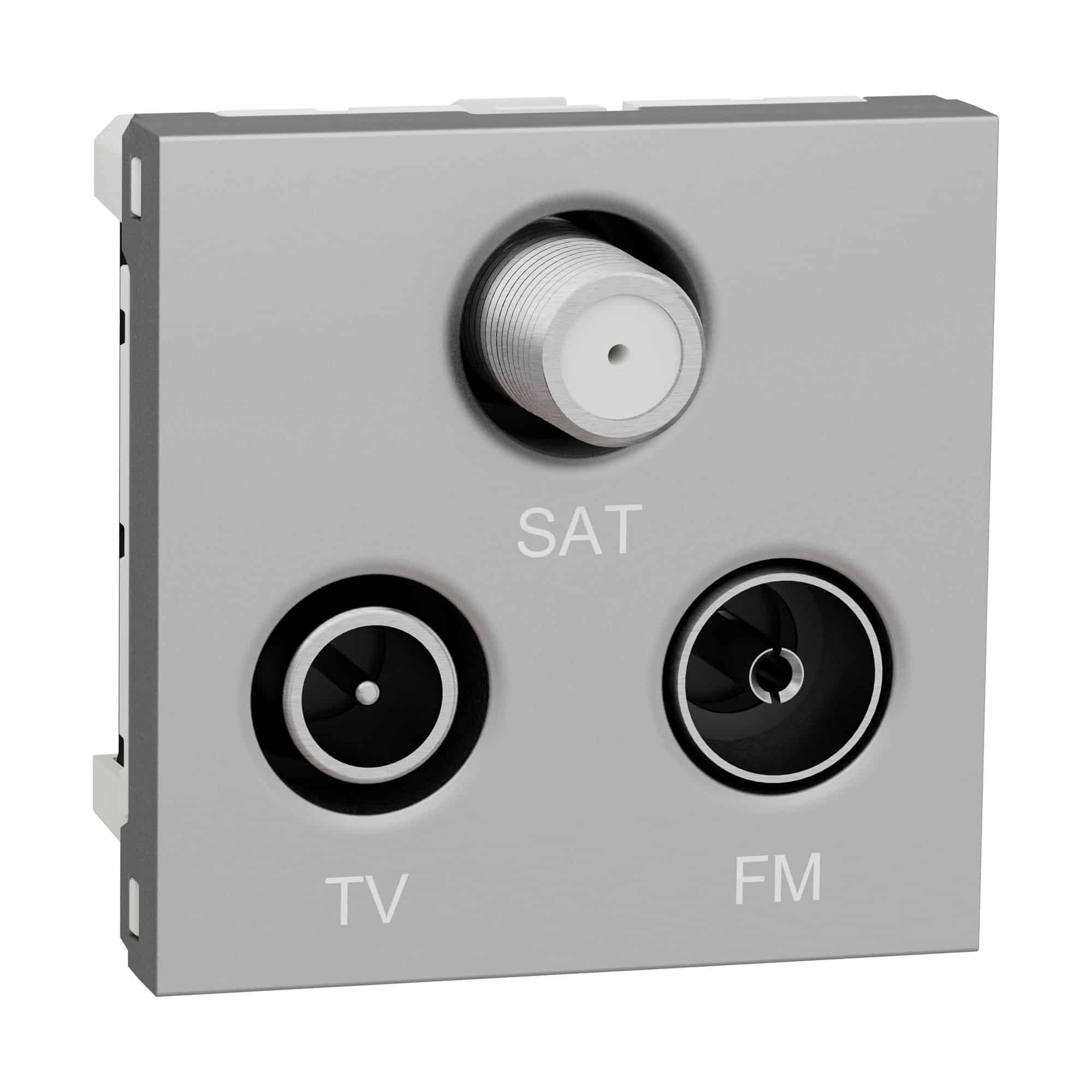 Priza modulara TV-RD-SAT Schneider, individuala, aluminiu, 2M, Noua ...