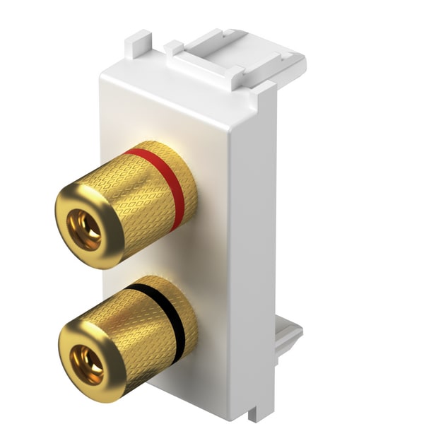 Priza modulara audio TEM, alb mat, 1M, pentru difuzoare, Modul Electric ...