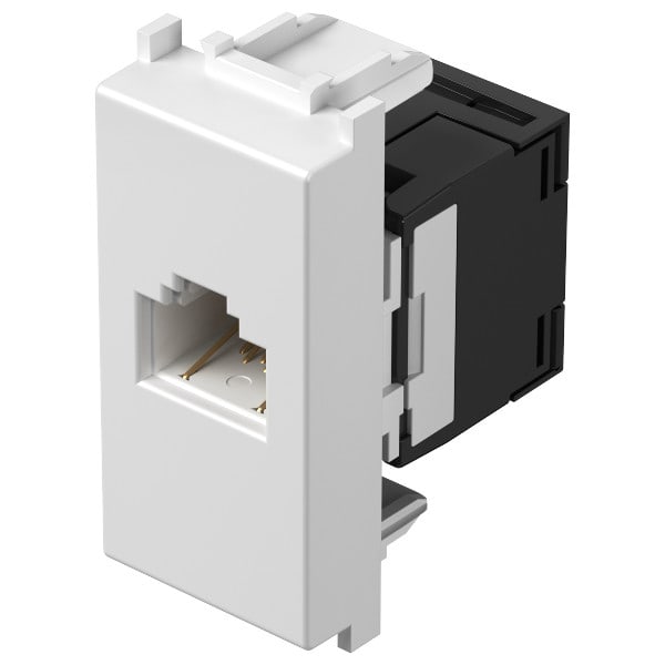 Priza modulara UTP RJ45 TEM, cat.6, alb mat, 1M, Modul, KM39MW Electric ...