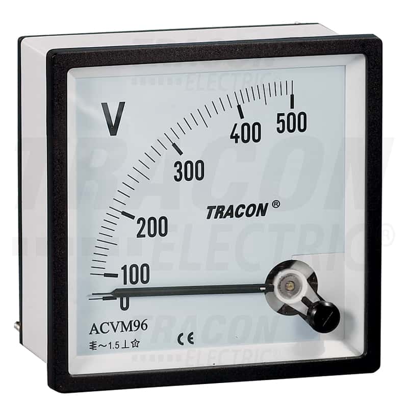 Voltmetru de curent alternativ, 0-500VAC, 96x96mm, Tracon, ACVM96-450 ...