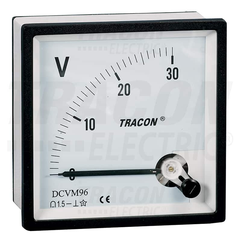 Voltmetru De Curent Continuu 0 250vdc 96x96mm Tracon Dcvm96 250