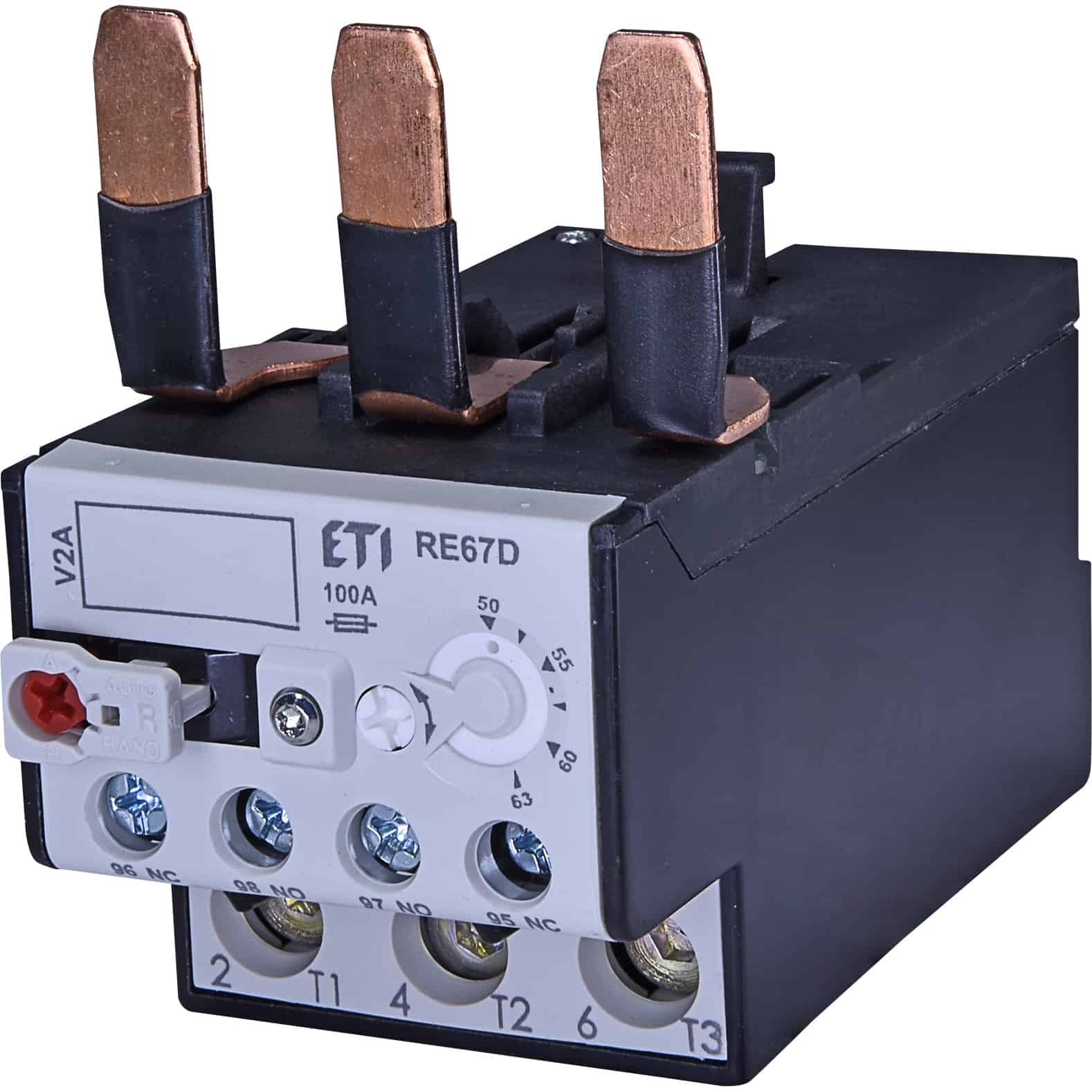 Releu termic ETI, 50-63A, 1ND+1NI, pentru contactoare CEM50...CEM80 ...